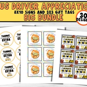 Bus Driver Appreciation Sign and Tag Bundle | Bus Driver Safety Week ...