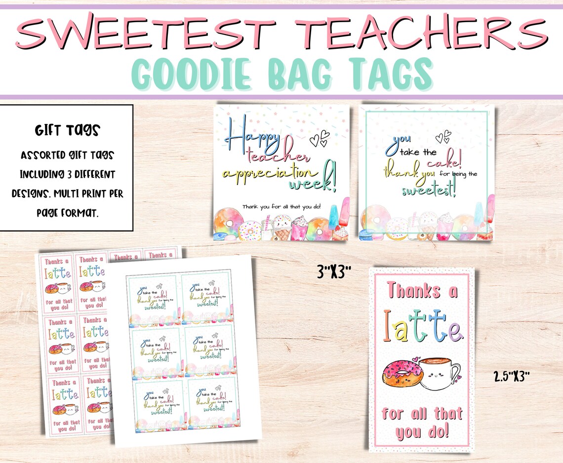 Sweet Treat Themed Teacher Appreciation Week Itinerary & Printable ...