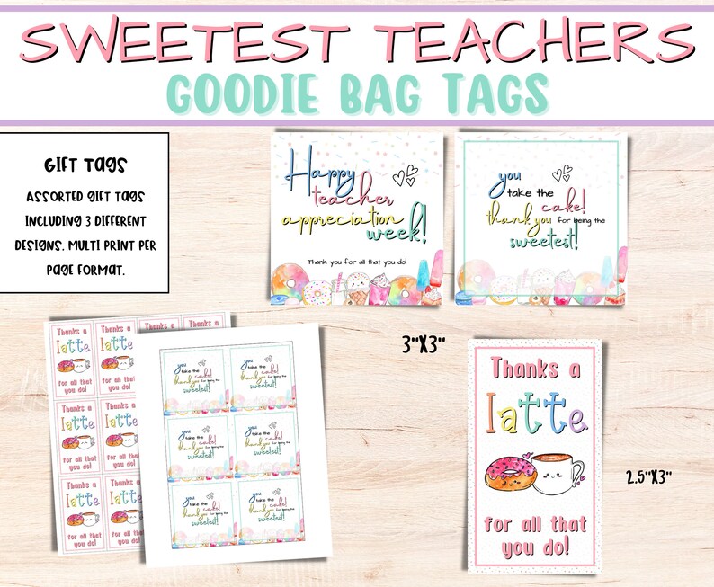 Sweet Treat Themed Teacher Appreciation Week Itinerary & Printable ...