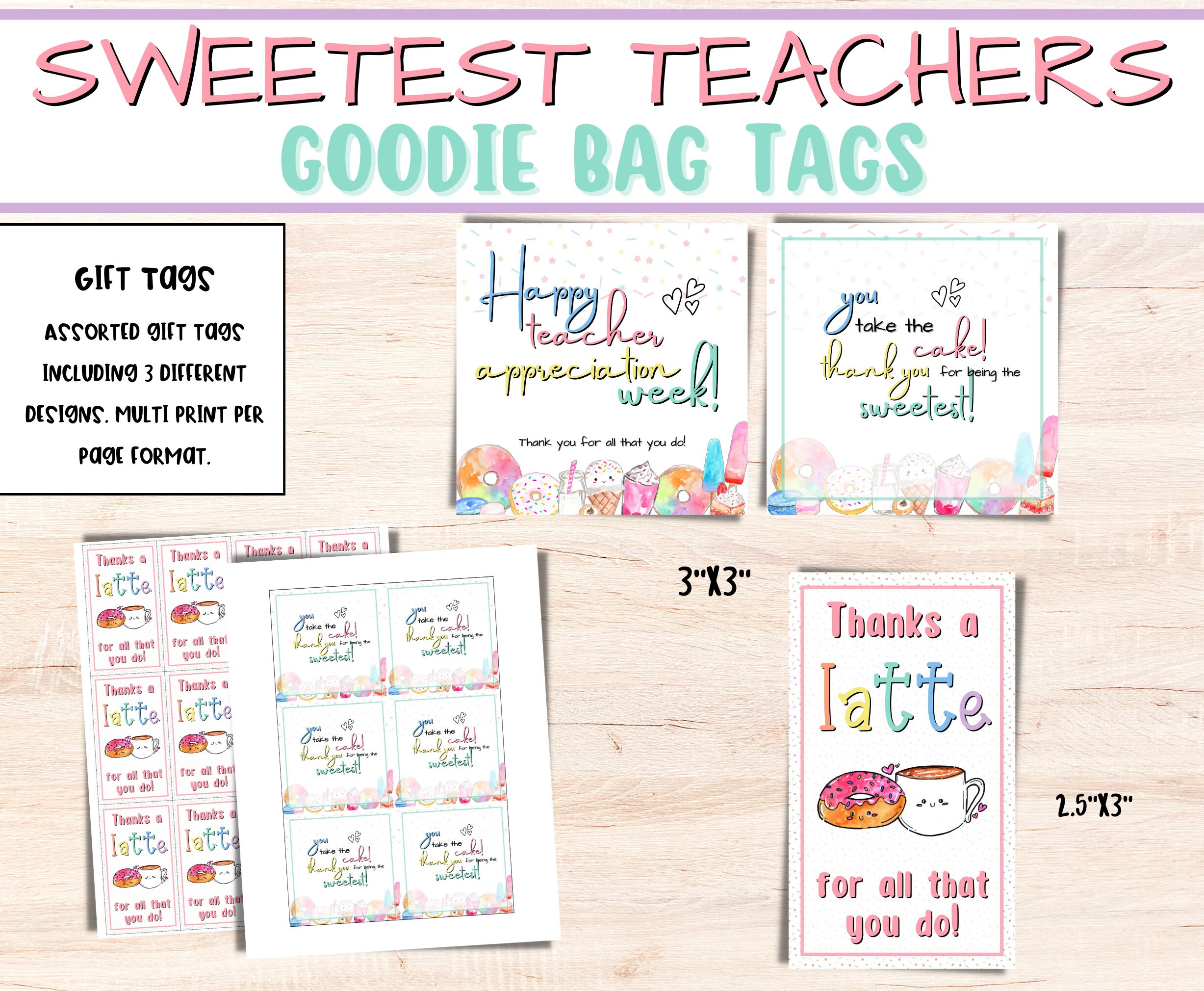 Sweet Treat Themed Teacher Appreciation Week Itinerary & Printable ...