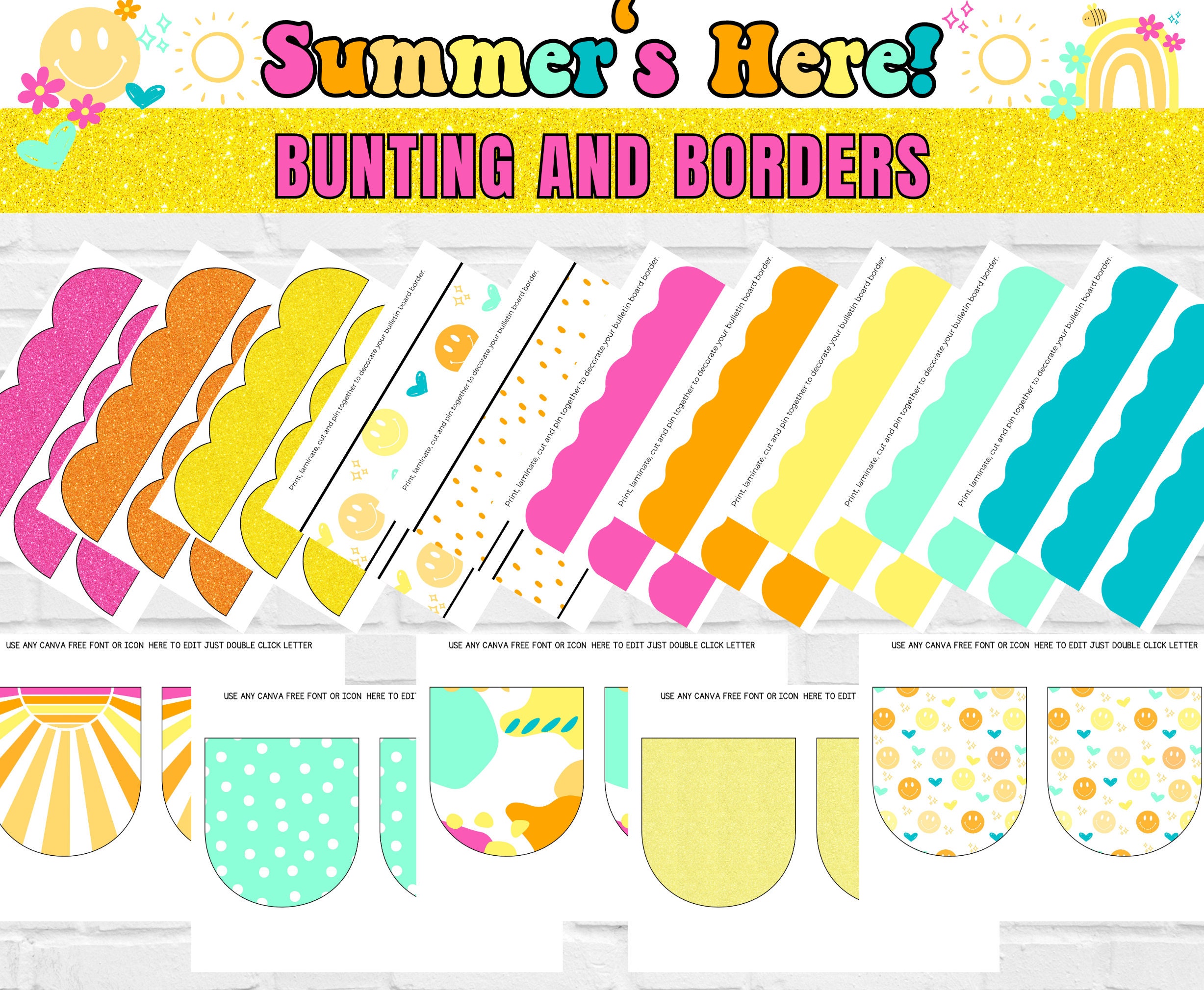 Bright Summer End of School Year Kit Teacher Kit Preschool Diploma DIY ...