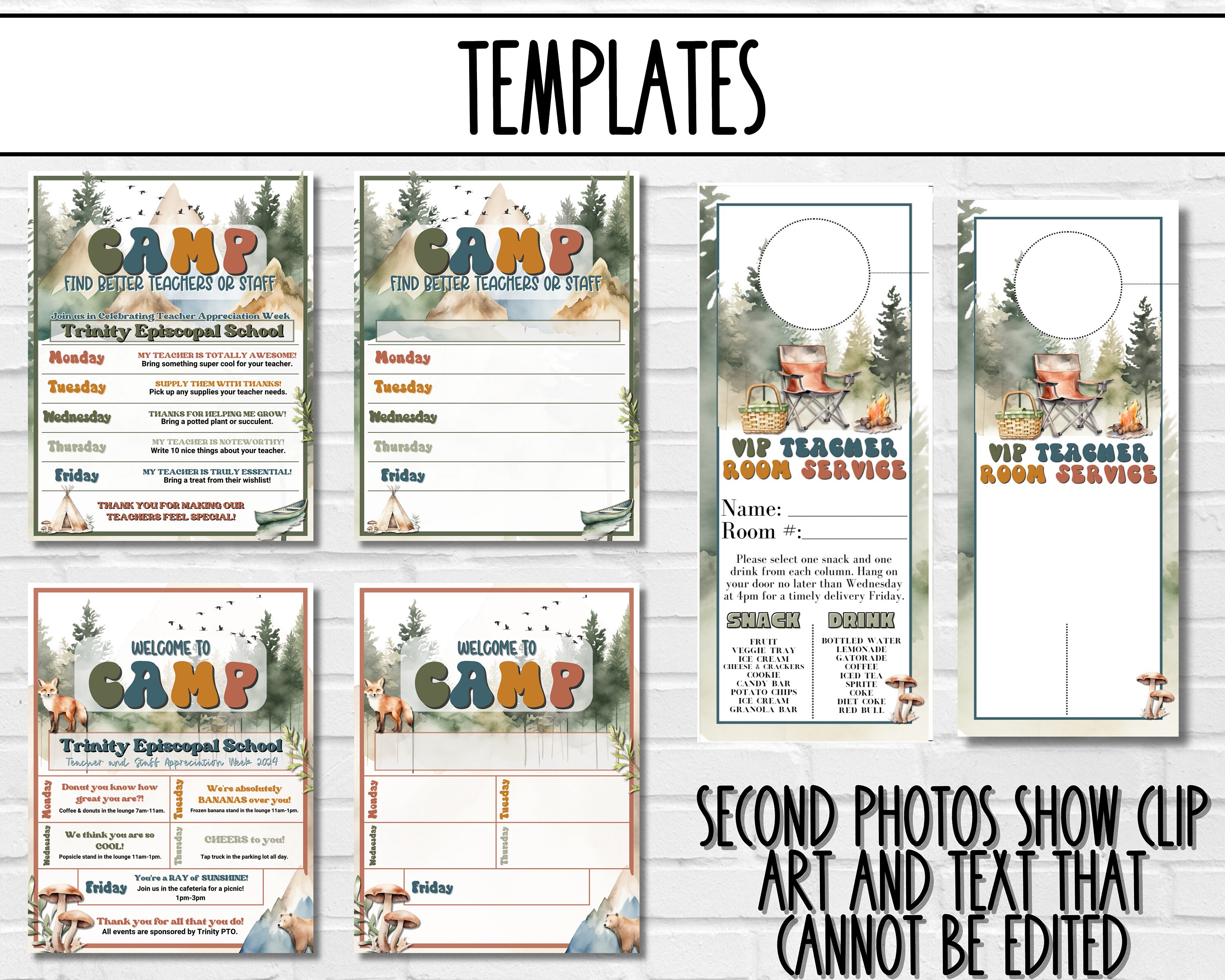 Retro Camp Teacher Appreciation Week Itinerary & Printable Bundle ...