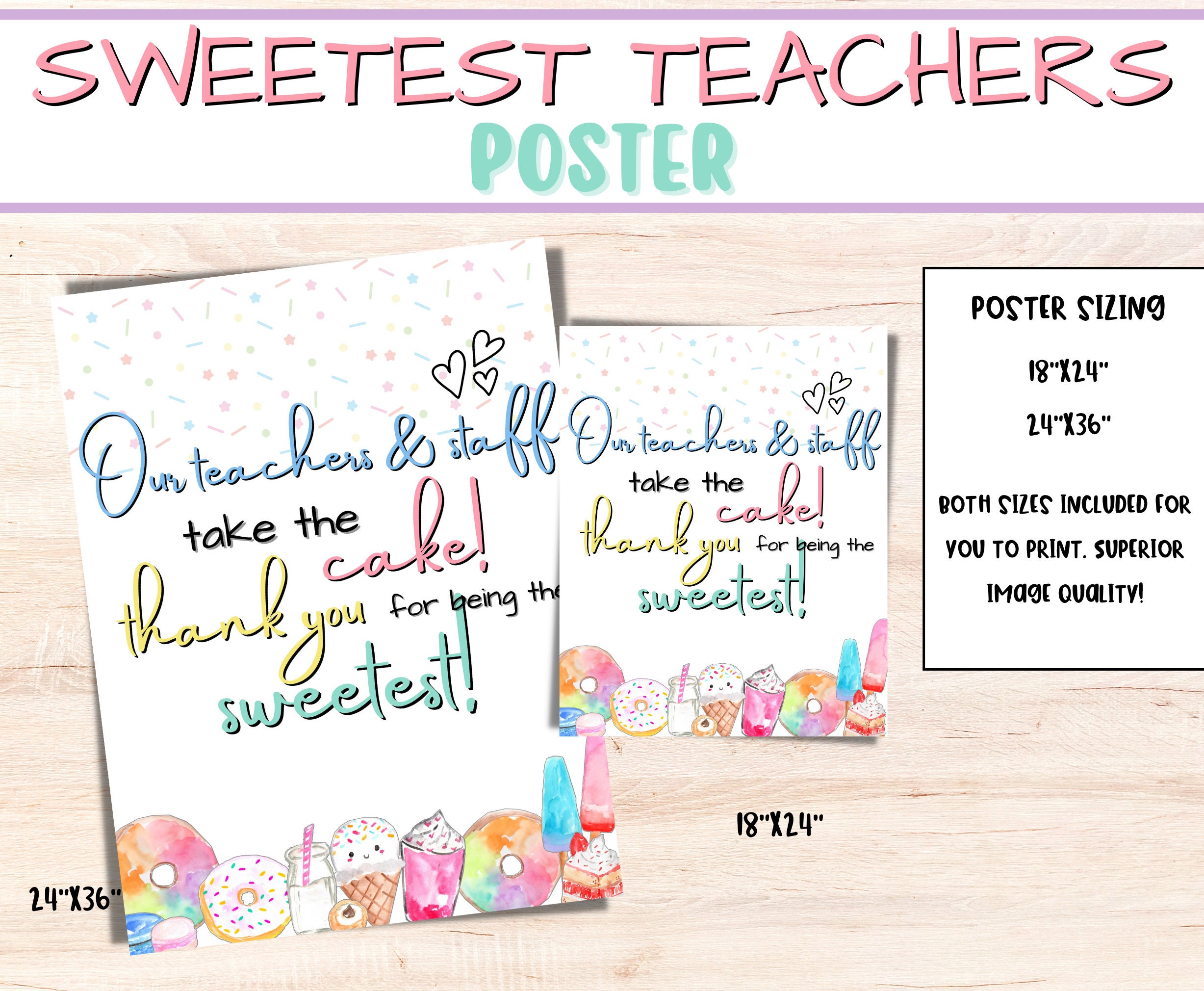 Sweet Treat Themed Teacher Appreciation Week Itinerary & Printable ...