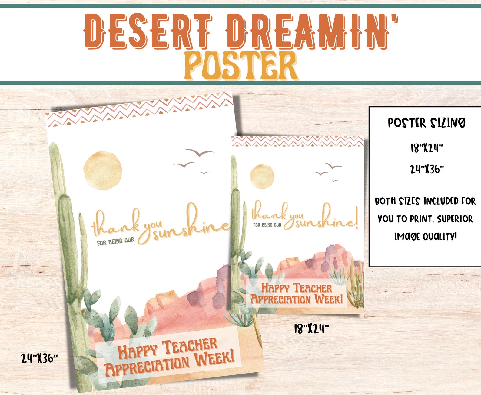 Desert Dreamin' Teacher Appreciation Week Itinerary & Printable Bundle ...