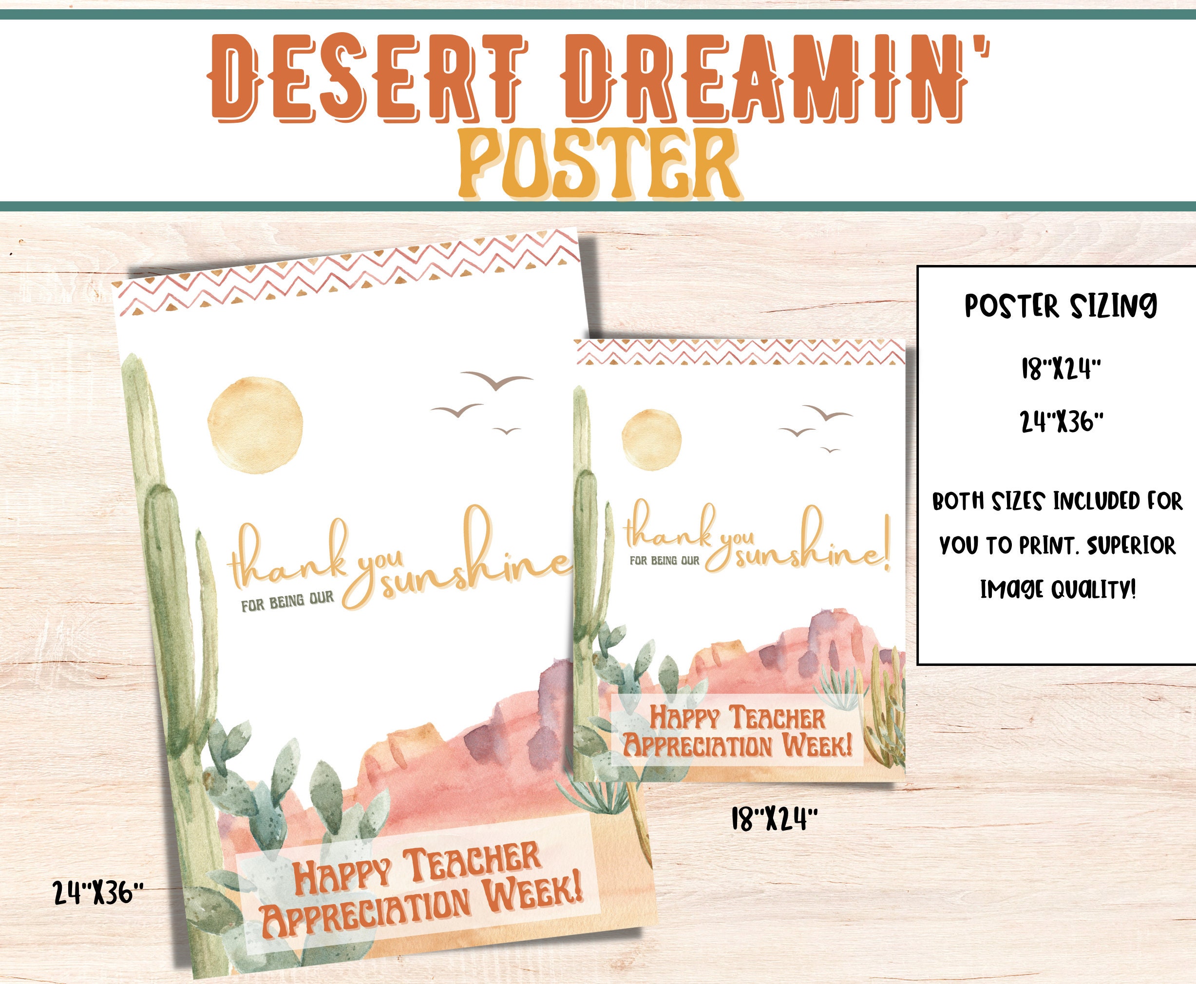 Desert Dreamin' Teacher Appreciation Week Itinerary & Printable Bundle ...