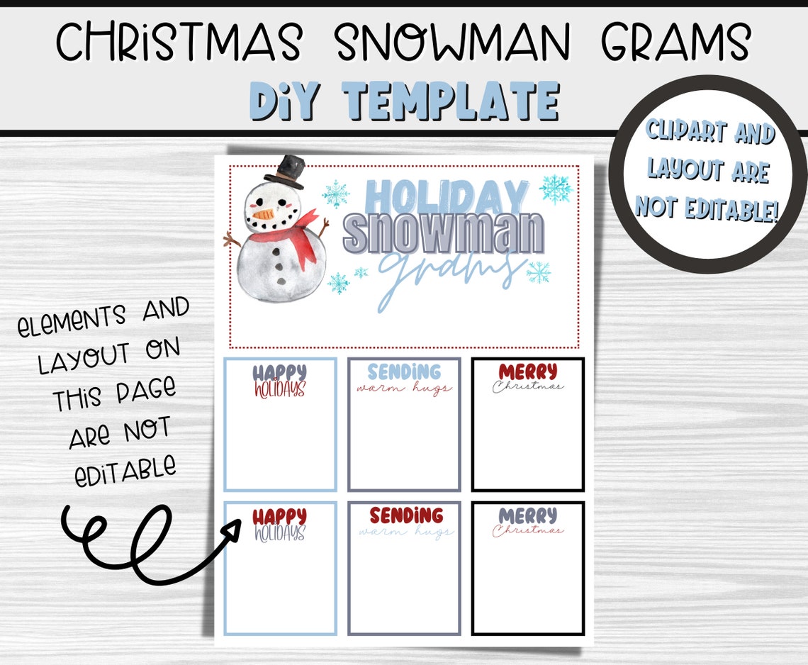Snowman Gram School Fundraiser Flyer for PTA PTO Christmas Events ...