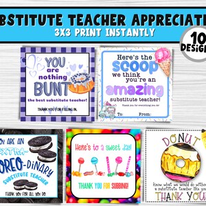Substitute Teacher Appreciation Printable Gift Tags | National ...