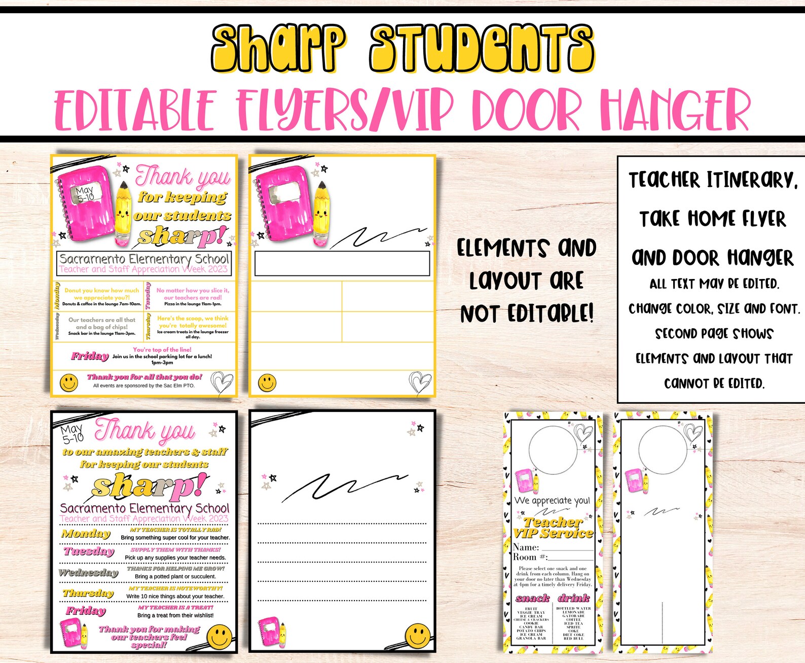 Sharp Students Teacher Appreciation Week Printable Editable Bundle ...