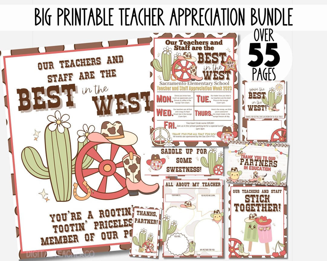 Western Teacher Appreciation Week Kit | Teacher Appreciation Week ...