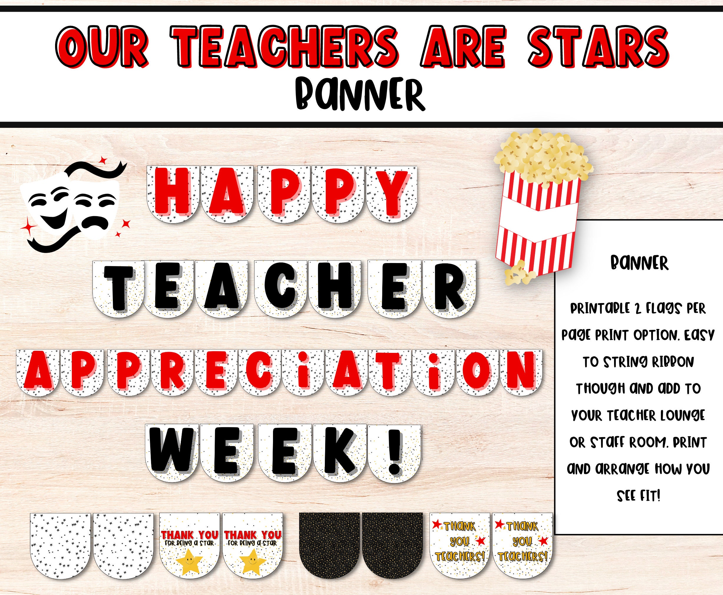 Movie Star Theme Teacher Appreciation Week Printable Editable Bundle ...