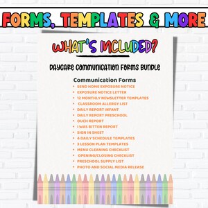EDITABLE Daily Communication Daycare Forms and Templates | Preschool ...