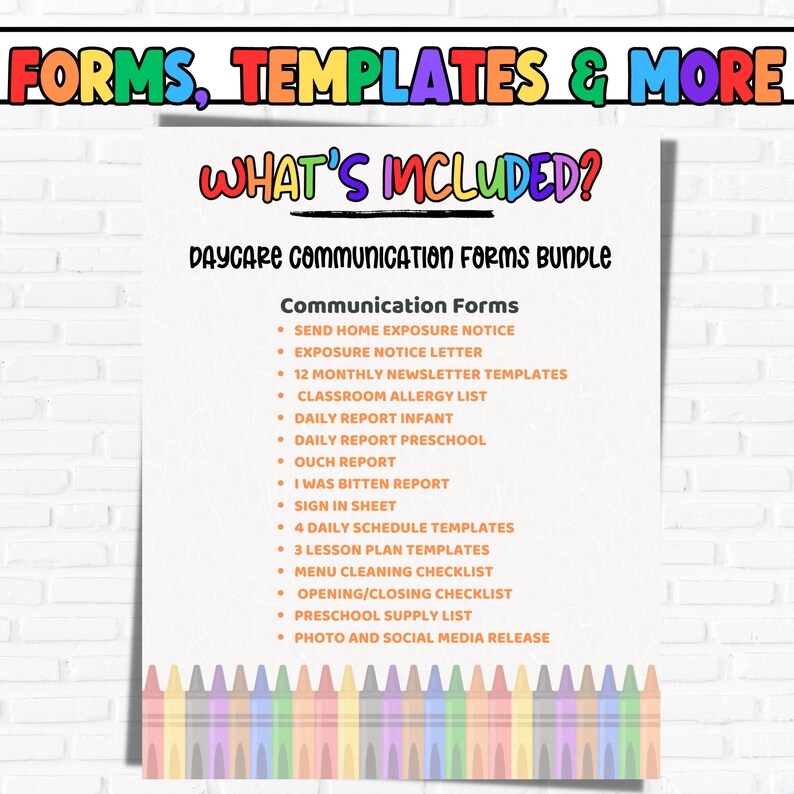 EDITABLE Daily Communication Daycare Forms and Templates Preschool ...