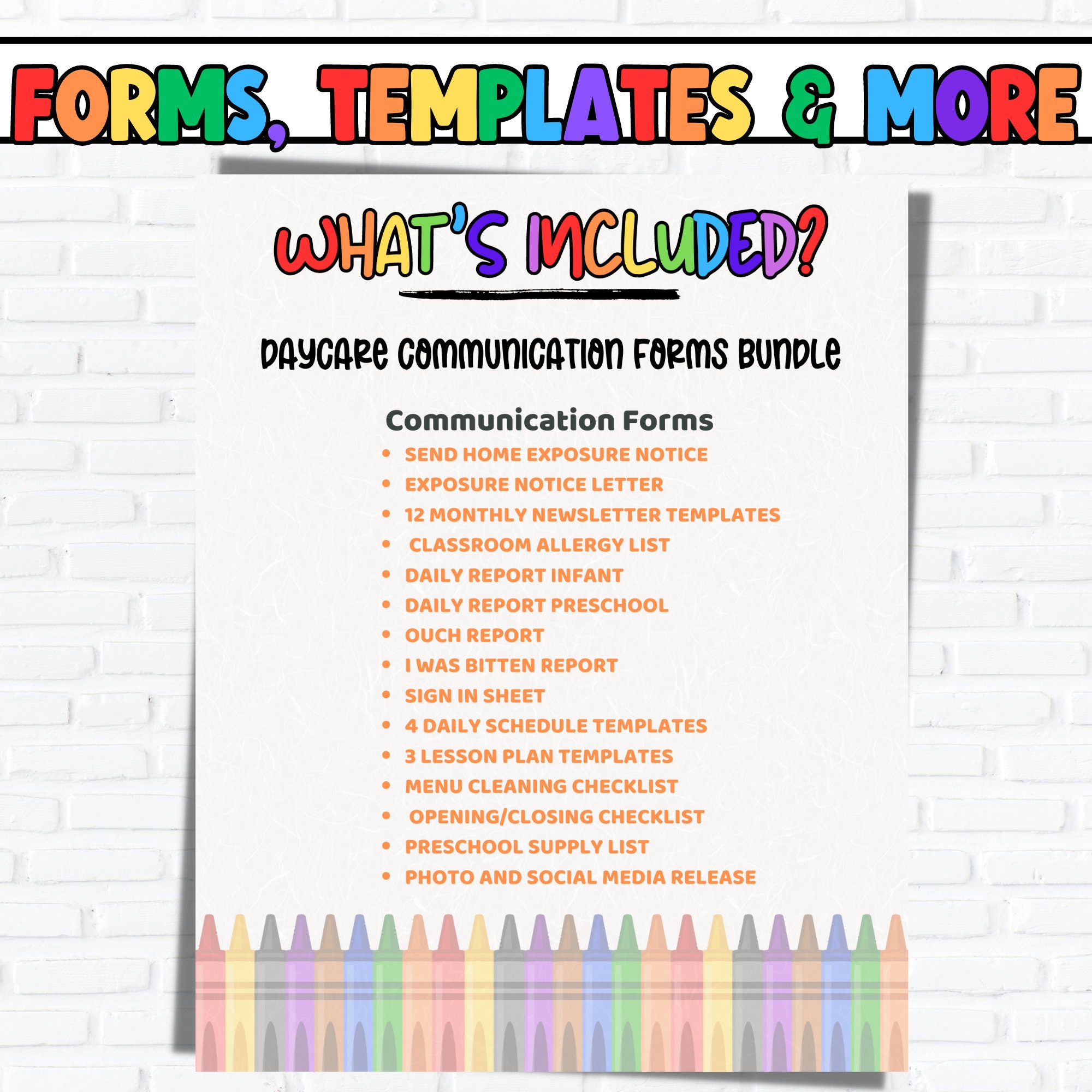 EDITABLE Daily Communication Daycare Forms and Templates Preschool ...