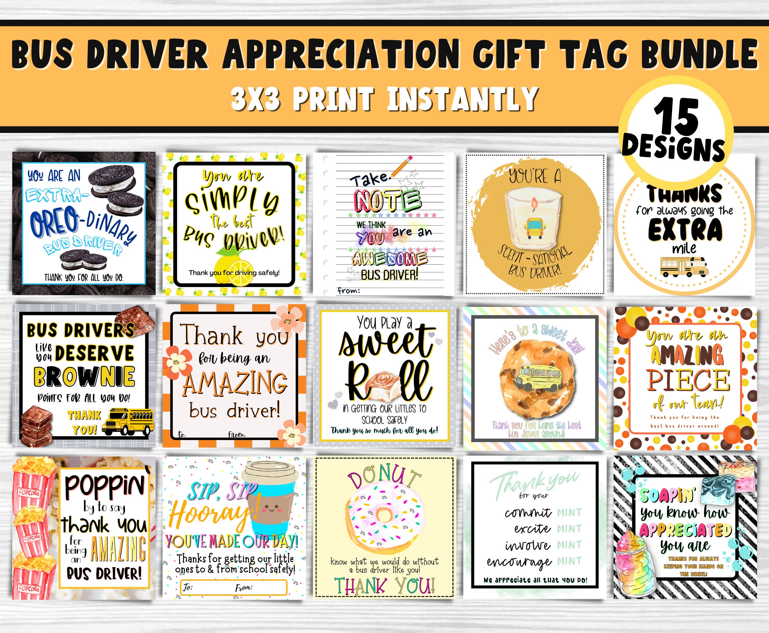 BUS DRIVER Safety Week Appreciation Gift Tag Bundle Coffee, Snack ...