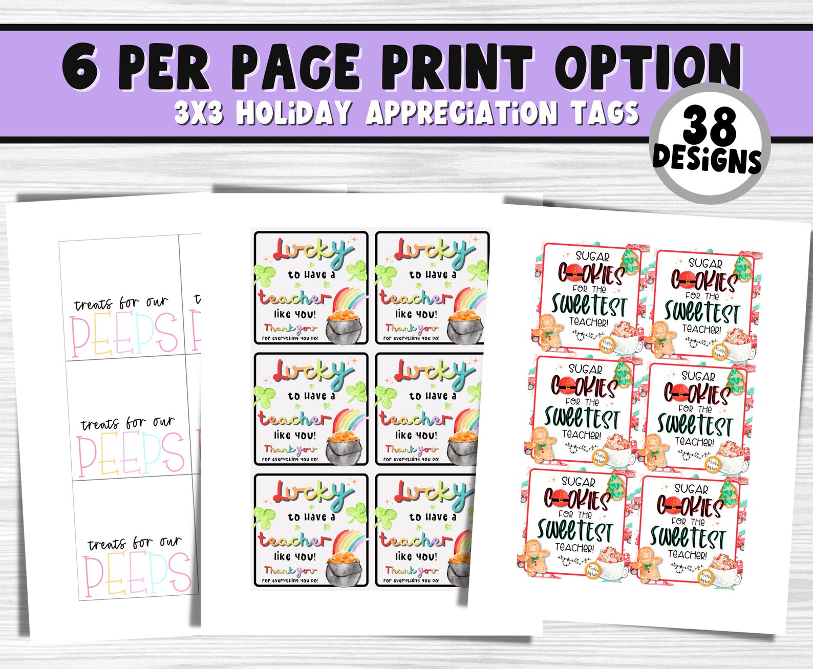 HOLIDAY TEACHER Appreciation Sign and Gift Tag Bundle - Etsy