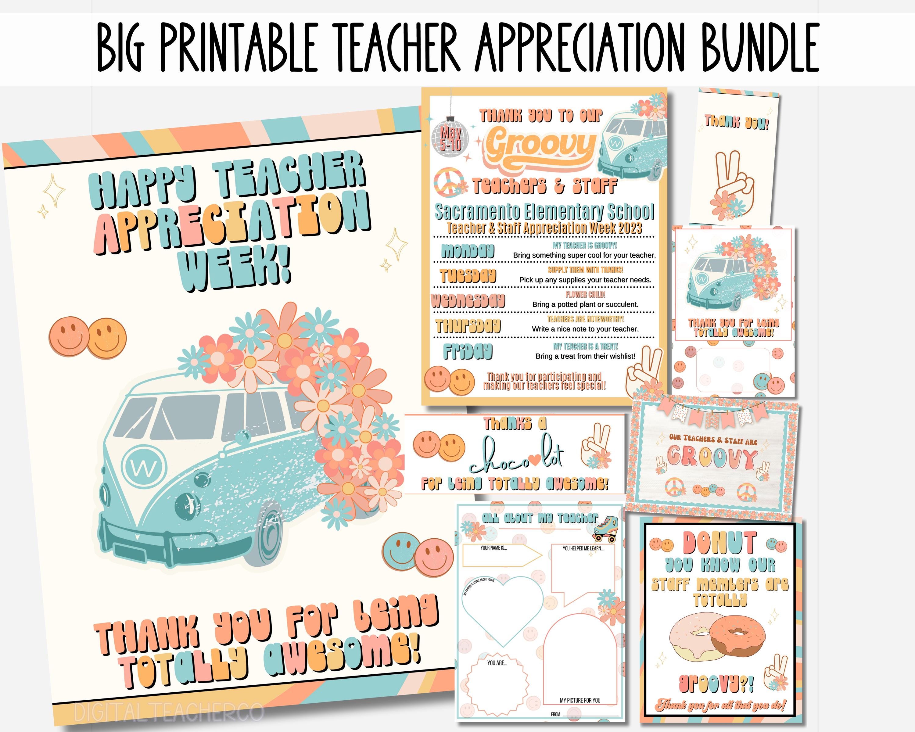 Groovy Teachers Appreciation Week Kit | Teacher Appreciation Week ...