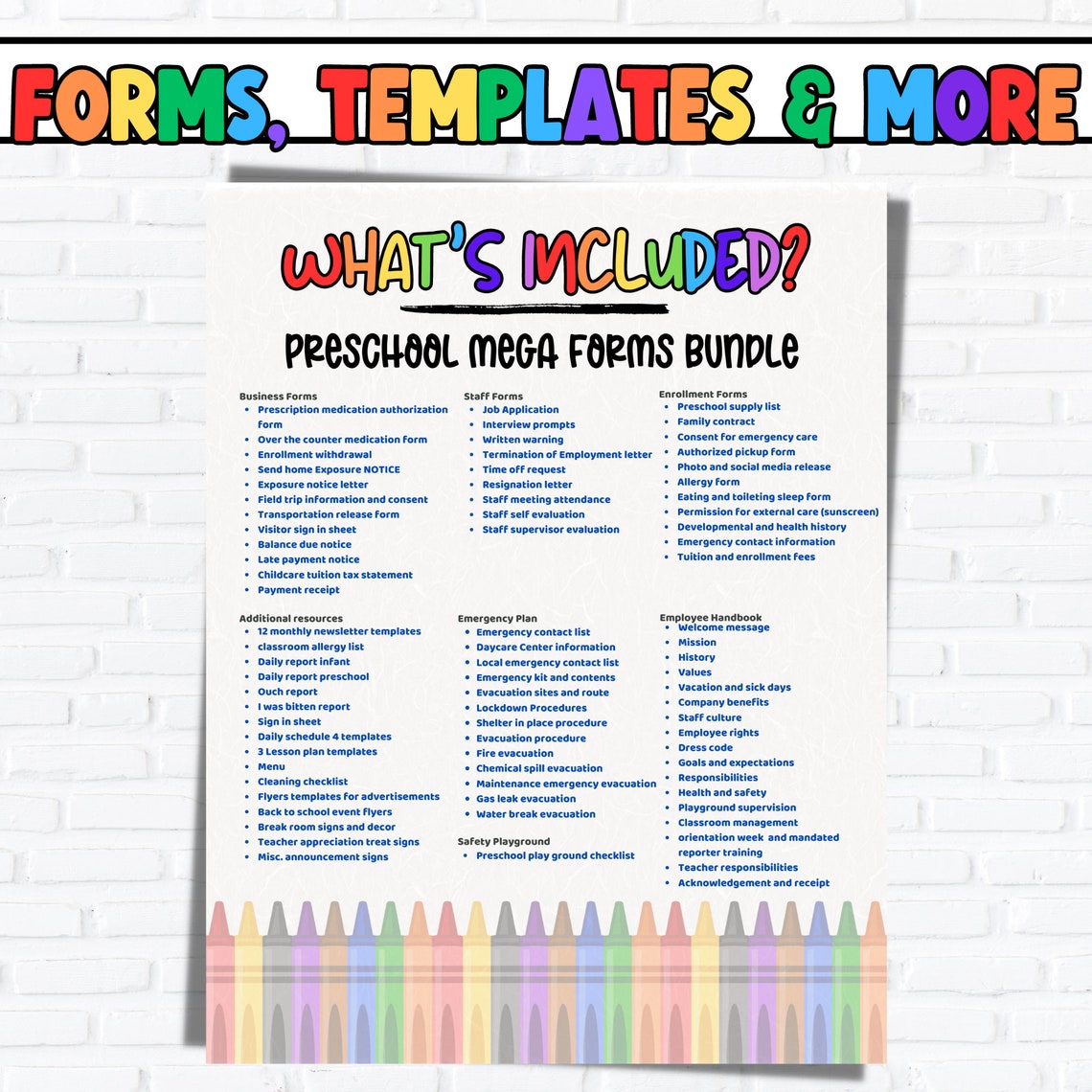 EDITABLE Daycare Forms and Templates Starter Bundle Preschool Forms and ...