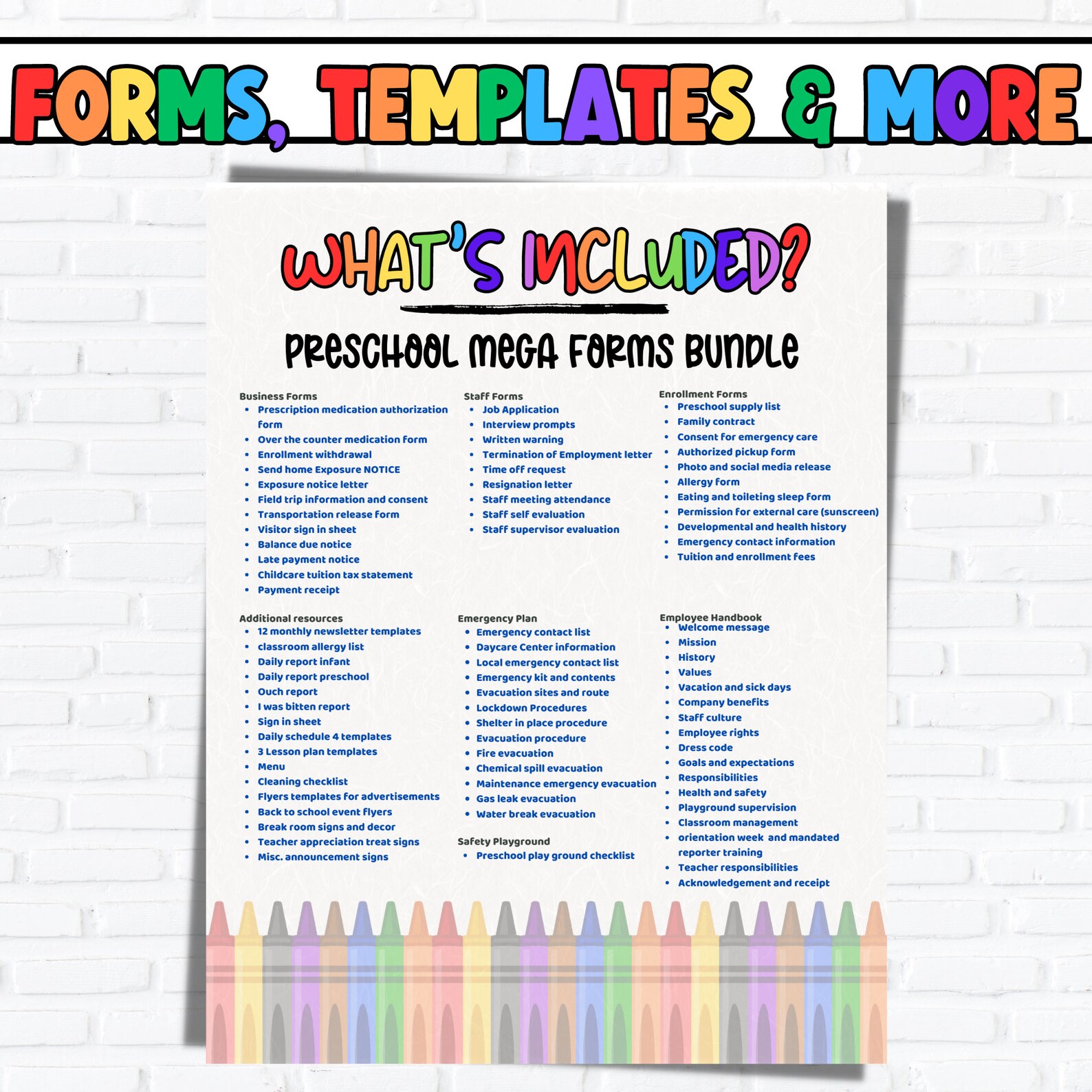EDITABLE Daycare Forms and Templates Starter Bundle | Preschool Forms ...