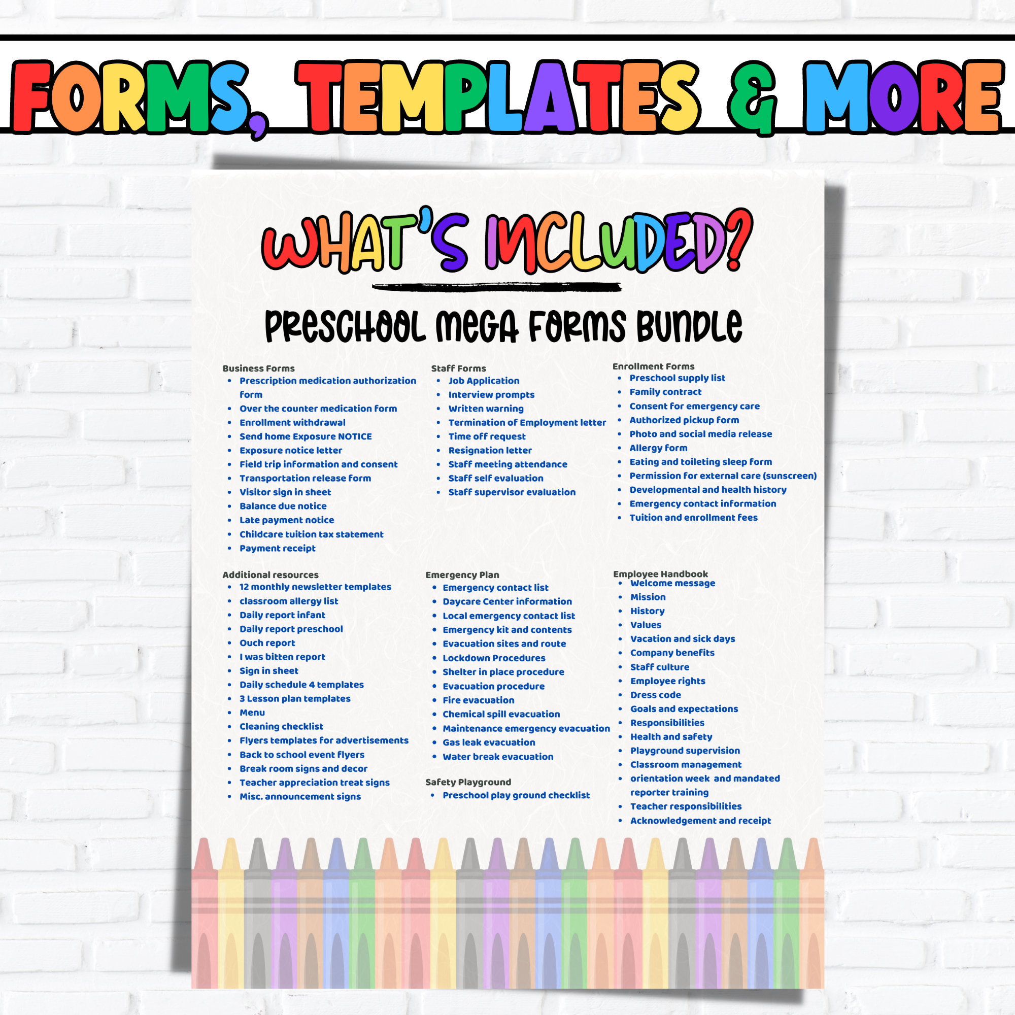 EDITABLE Daycare Forms and Templates Starter Bundle | Preschool Forms ...