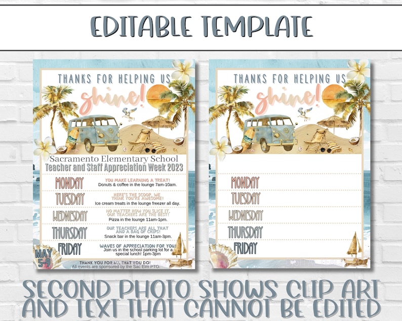 Beach and Ocean Theme Teacher Appreciation Week Kit | Teacher ...