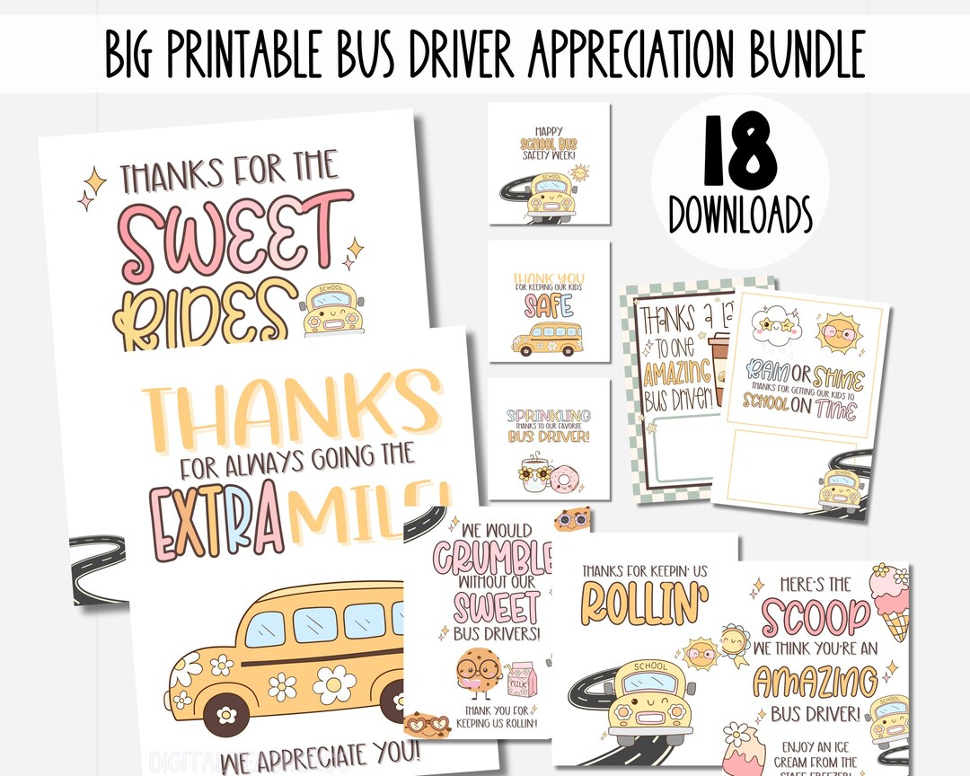 Bus Driver Appreciation Kit Bundle | Bus Driver Safety Week | Muffin ...