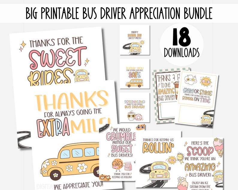 Bus Driver Appreciation Kit Bundle | Bus Driver Safety Week | Muffin ...