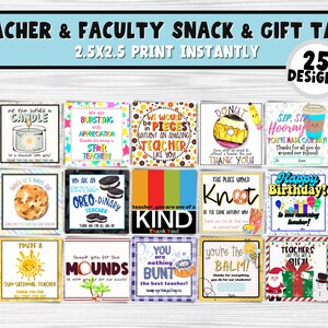 Teacher & School Staff Appreciation Printable Gift Tags | DIY School ...