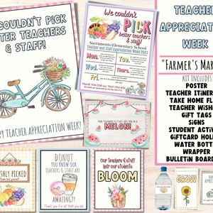 Farmer's Market Theme Teacher Appreciation Week Printable Editable ...