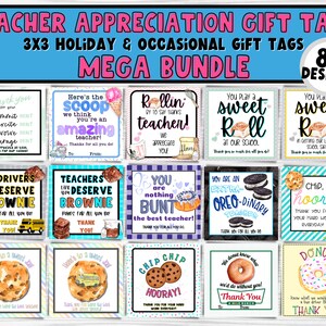 School STAFF & TEACHER Appreciation Gift Tag Bundle Printable Tags for ...