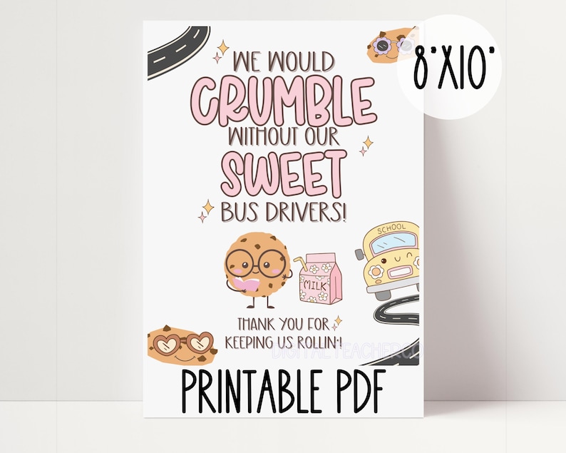 Cookie BUS DRIVER Appreciation Donut Sign | Bus Driver Safety Week ...