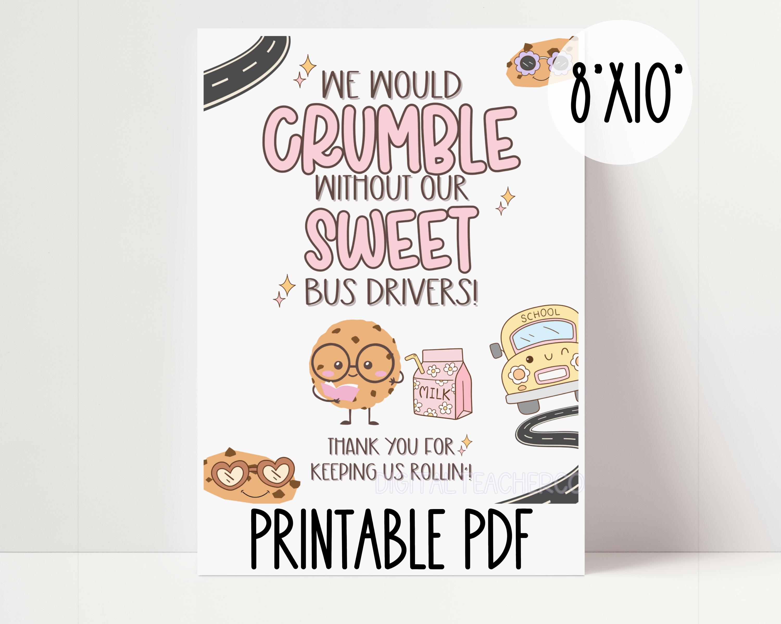 Cookie BUS DRIVER Appreciation Donut Sign | Bus Driver Safety Week ...