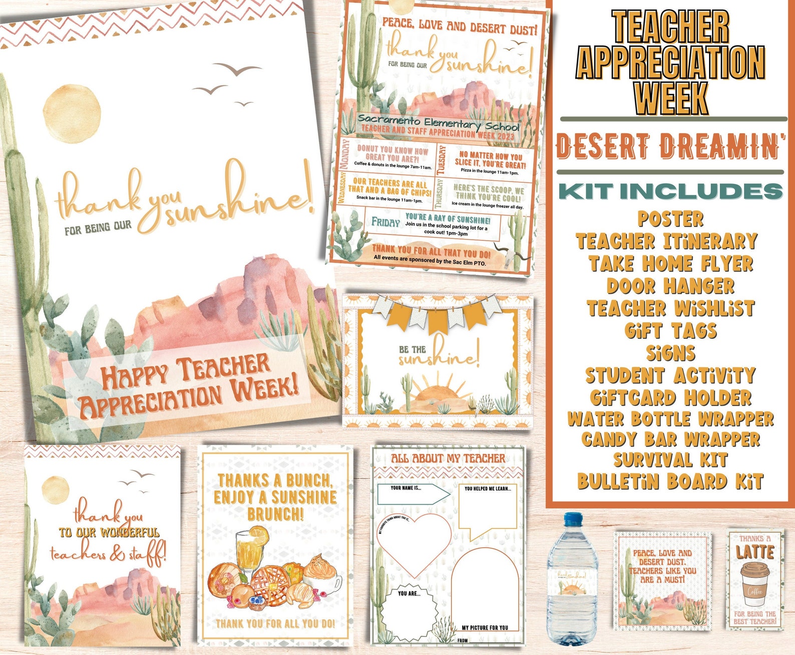 Desert Dreamin' Teacher Appreciation Week Itinerary & Printable Bundle ...