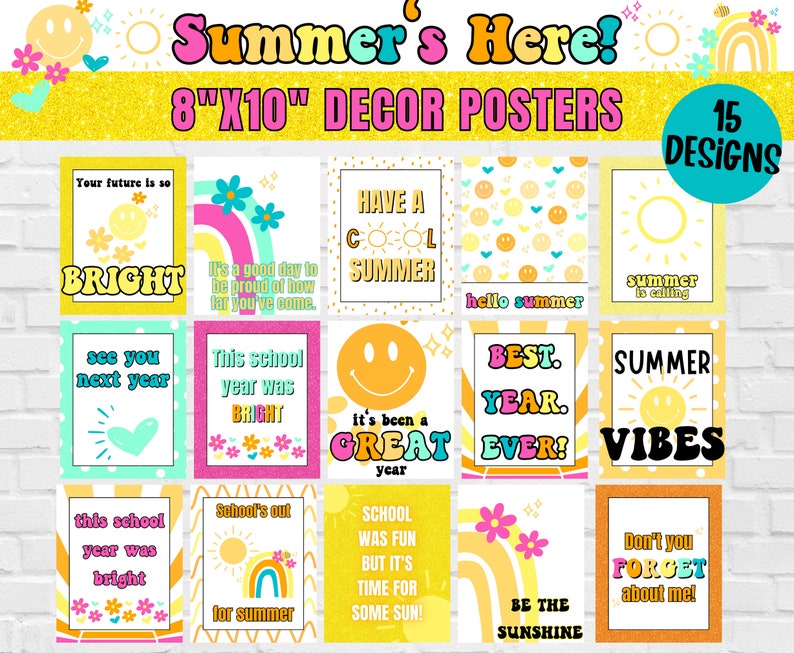 Bright Summer End of School Year Kit Teacher Kit Preschool Diploma DIY ...