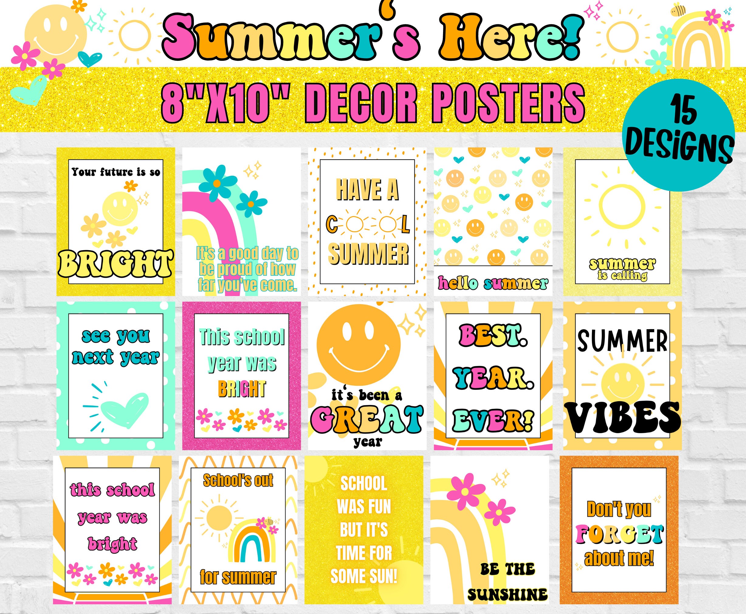 Bright Summer End of School Year Kit Teacher Kit Preschool Diploma DIY ...