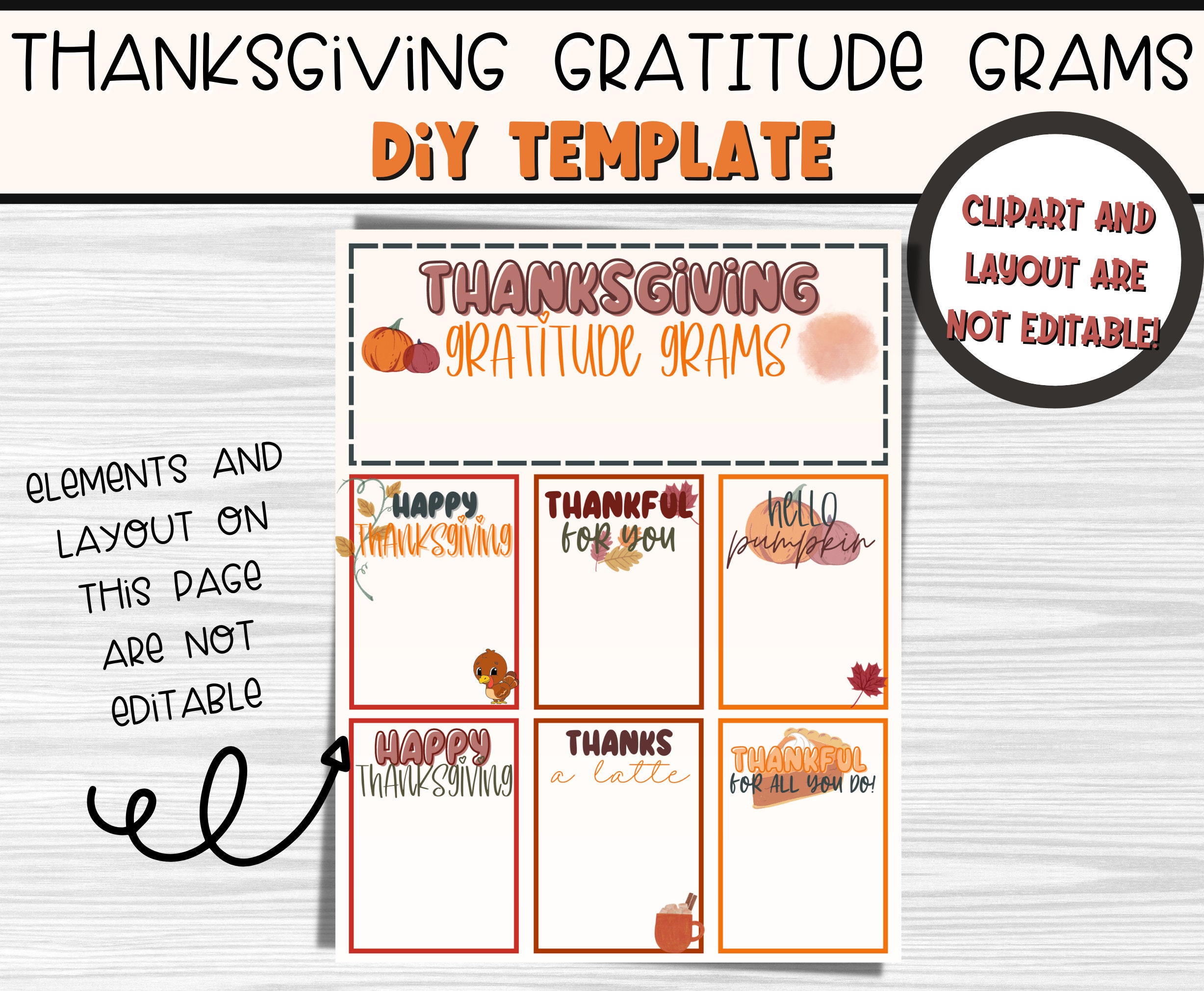Gratitude Gram School Fundraiser Flyer for PTA PTO Thanksgiving Events ...