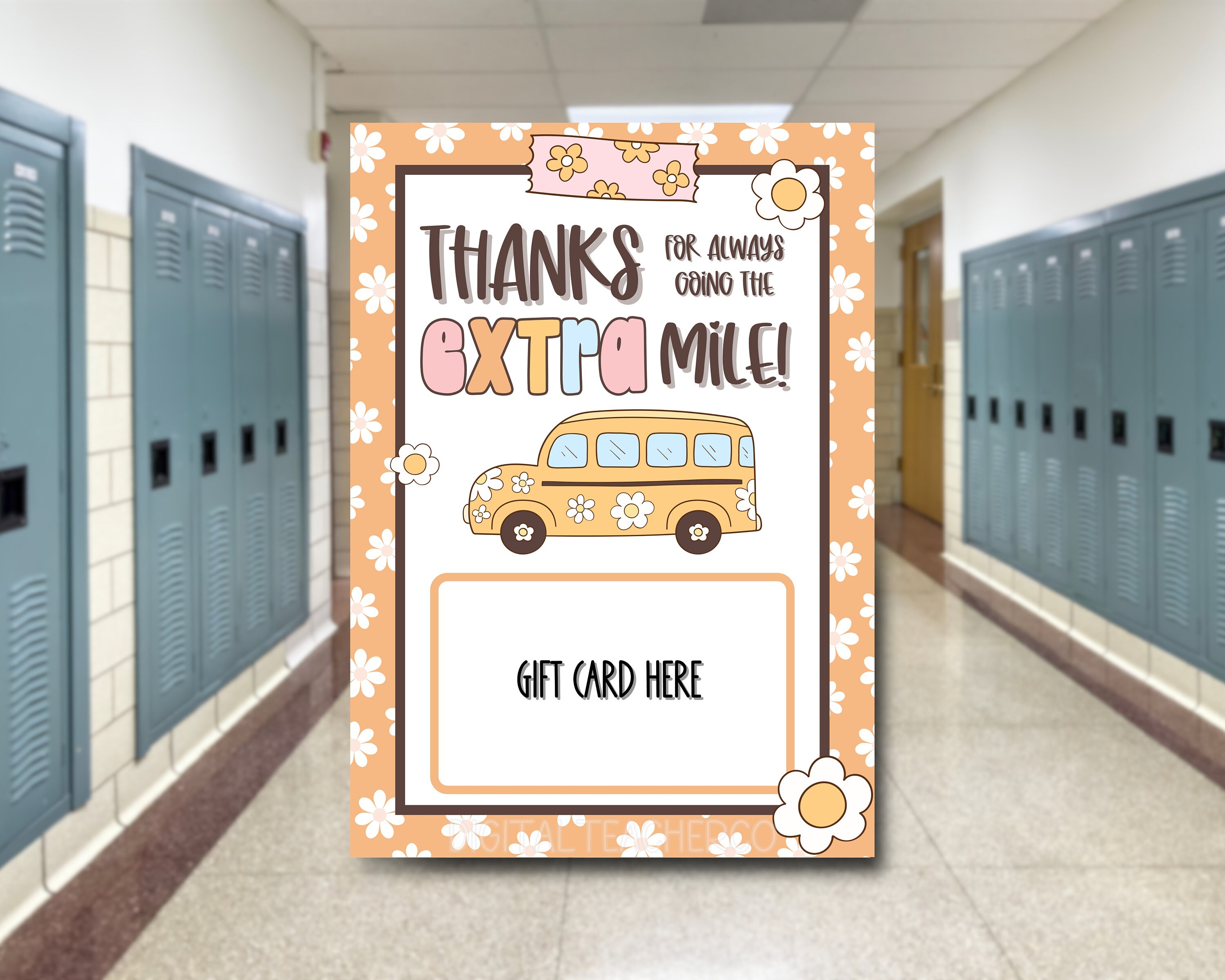 Bus Driver Appreciation Gift Card Printable | End of School Year Thank ...