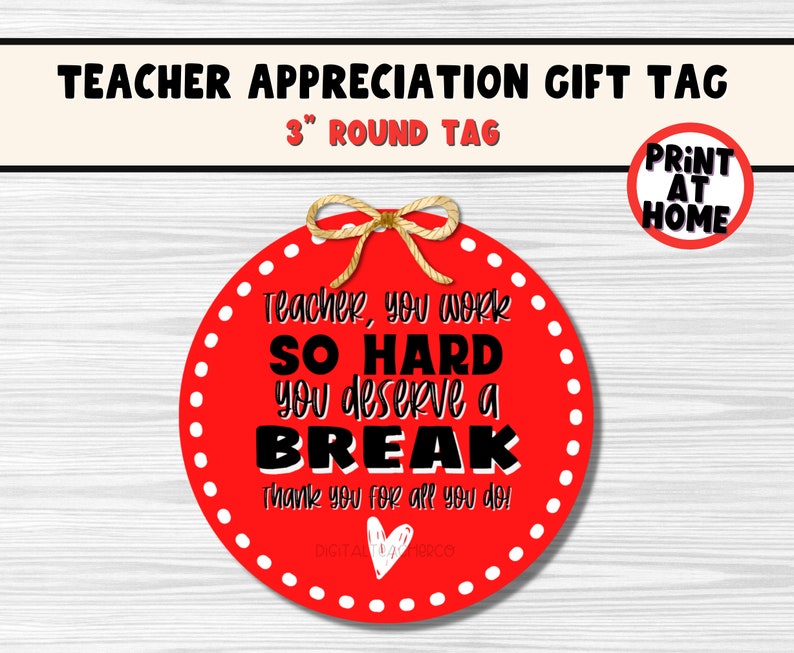 Kit Kat Teacher Appreciation Printable Tag 3" Round - Etsy