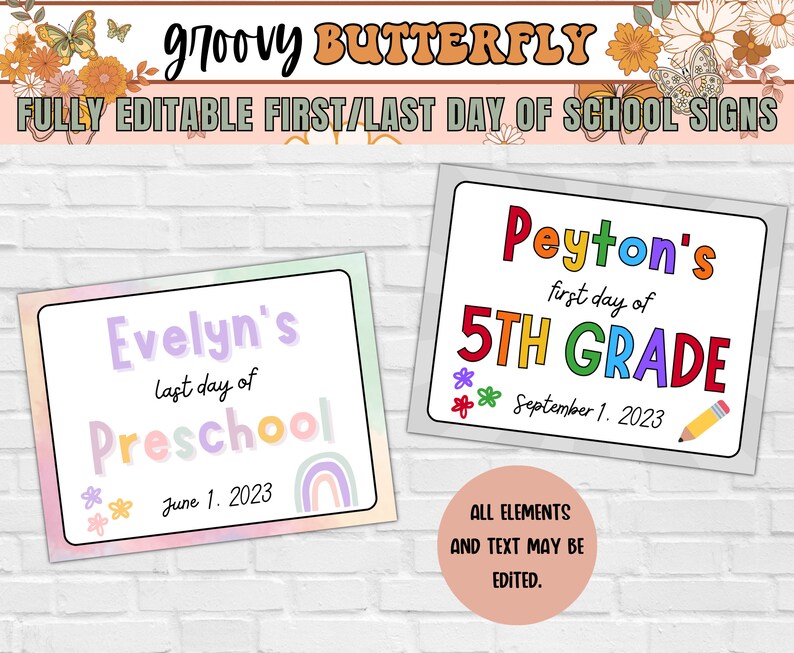 Groovy Butterfly End of School Year Kit Teacher Kit Preschool Diploma ...