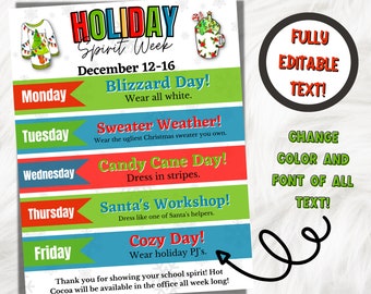Spring Spirit Week Editable Itinerary Schedule Printable DIY Spirit ...