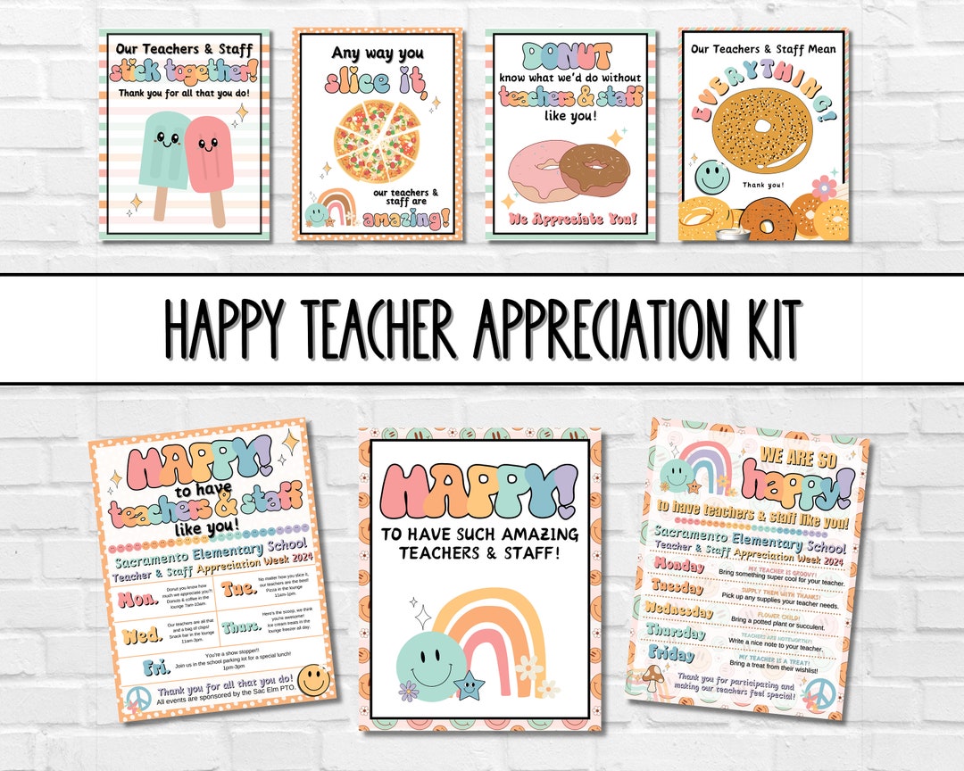 Happy Teacher Appreciation Week Itinerary & Printable Bundle | Bright ...