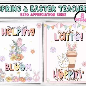 Retro Spring Teacher Appreciation Sign Bundle | Thank a Teacher ...