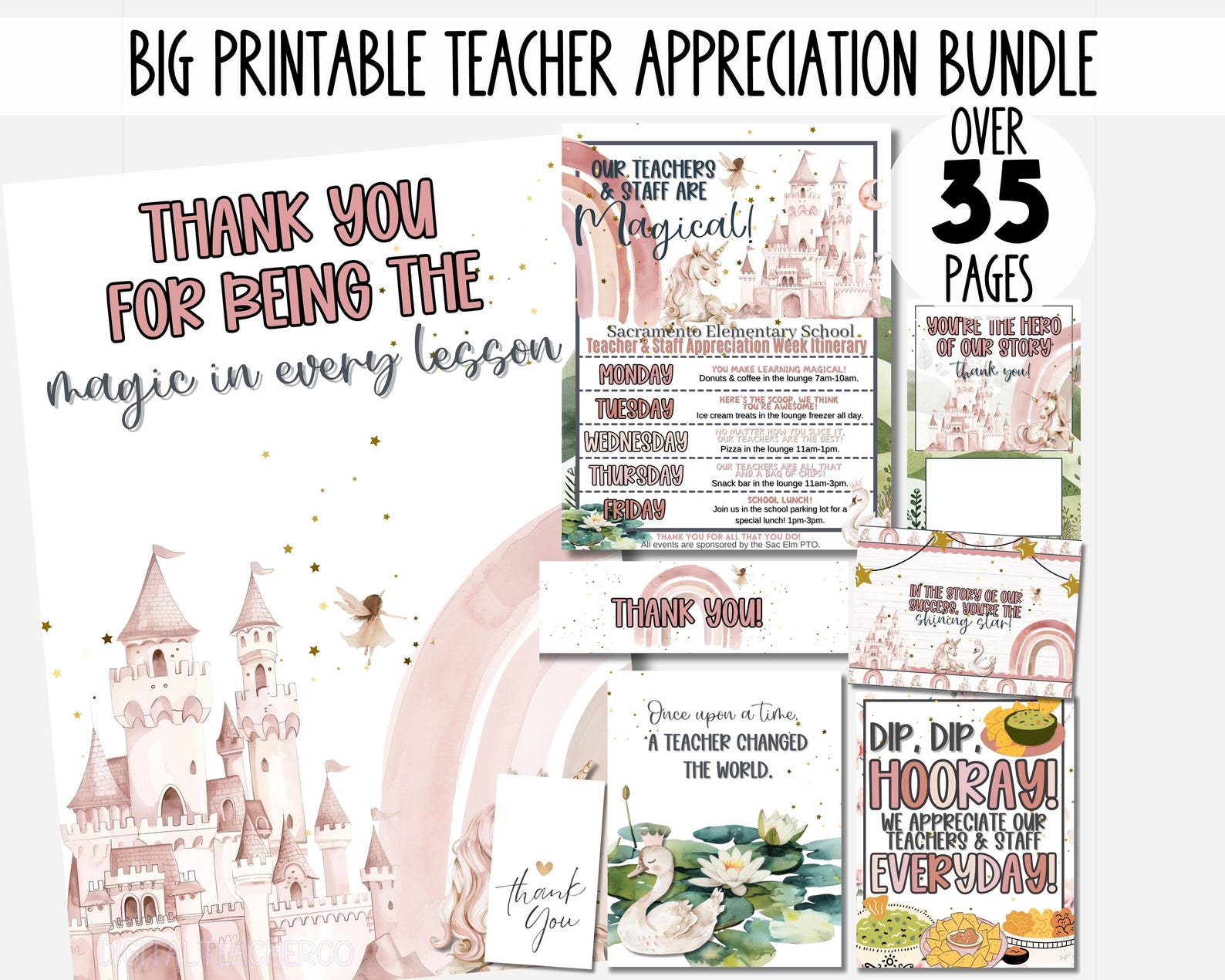 FAIRY TALE Theme Teacher Appreciation Week Kit | Teacher Appreciation ...