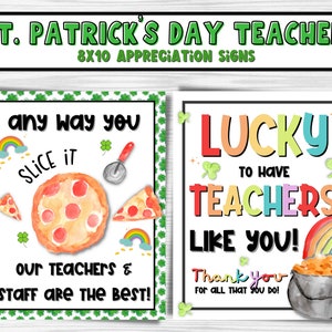 St. Patrick's Day Teacher Appreciation Sign Bundle | Thank a Teacher ...