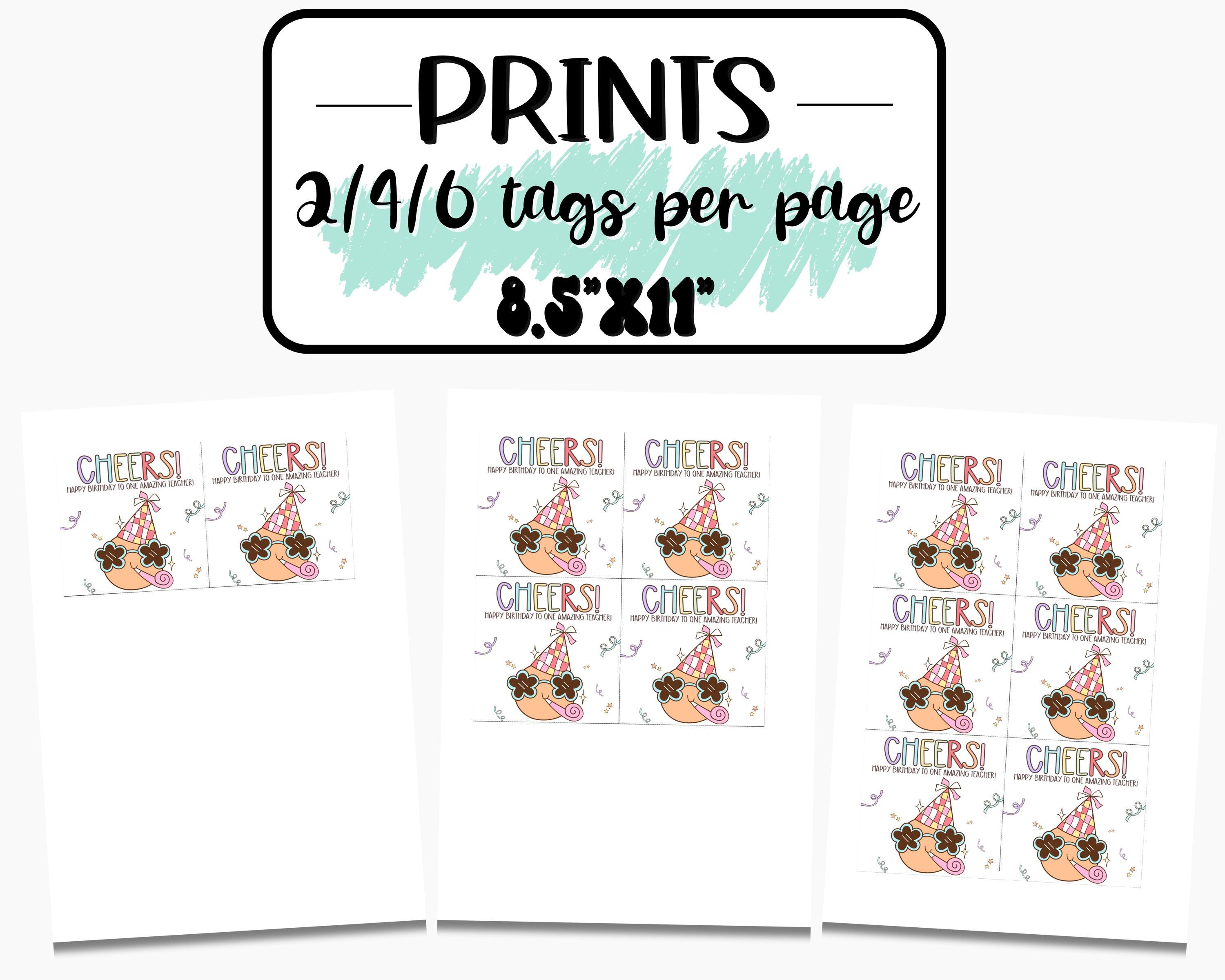 Printable Happy Birthday Teacher Gift Tag | Thank a Teacher | Instant ...