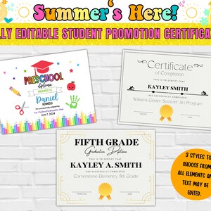 Bright Summer End of School Year Kit | Teacher Kit | Preschool Diploma ...