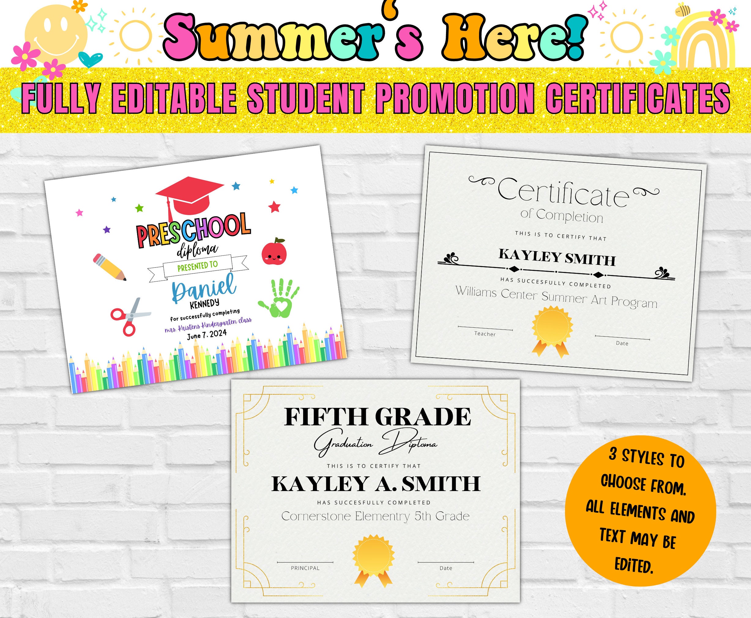 Bright Summer End of School Year Kit Teacher Kit Preschool - Etsy