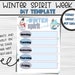 Winter Spirit Week Editable Itinerary Schedule | Printable DIY Spirit ...