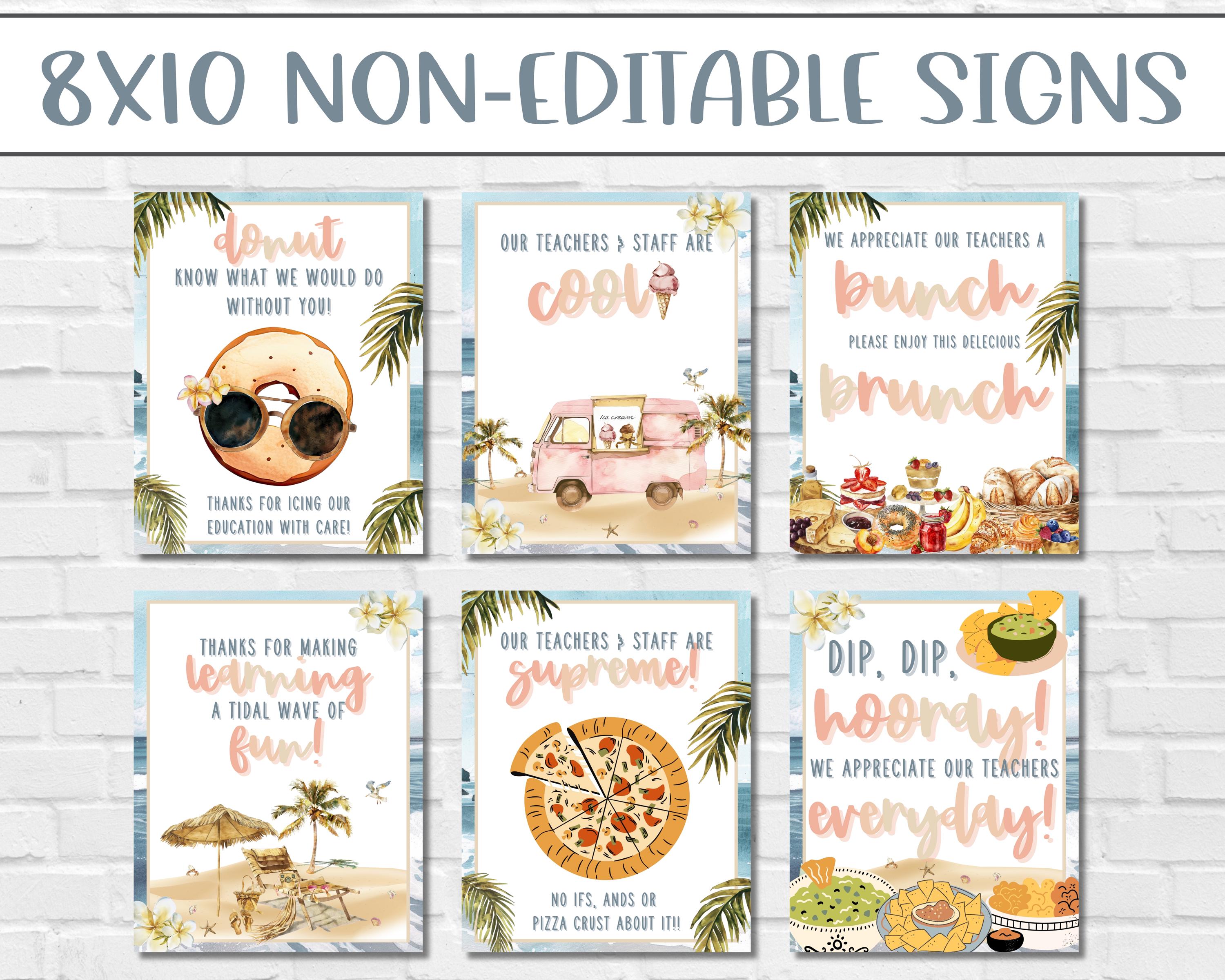 Beach and Ocean Theme Teacher Appreciation Week Kit | Teacher ...