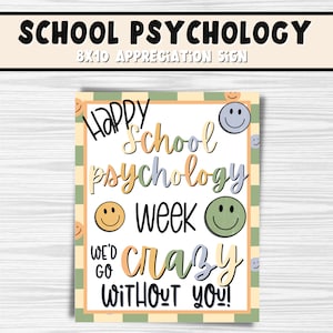 School Psychologist Appreciation Printable Sign | National School ...