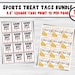 Sports Treat Tag Bundle of 12 Designs Chips, Blow Pop, Fruit & More ...
